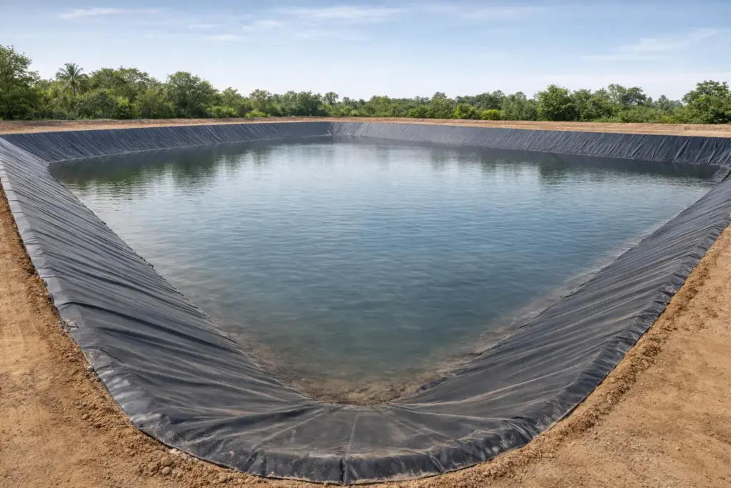 Pond Lining in Surat with 1000 Micron HDPE Liner Study India